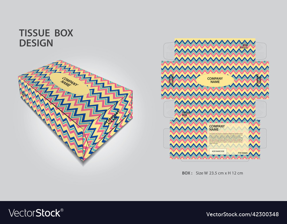 Tissue box design vintage zig zag background Vector Image Tissue box design vintage zig zag background Vector Image