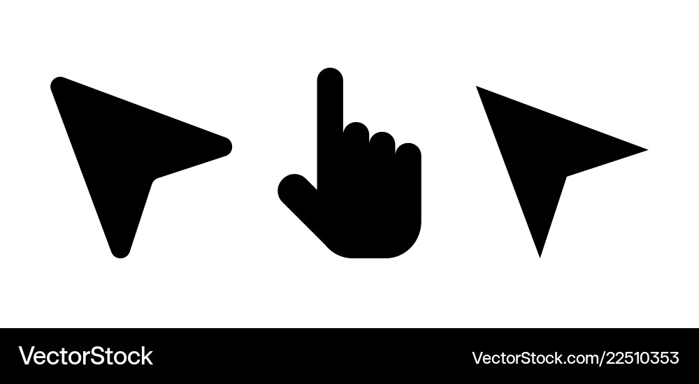 3 arrows cursor arrows set of cursor arrows Vector Image