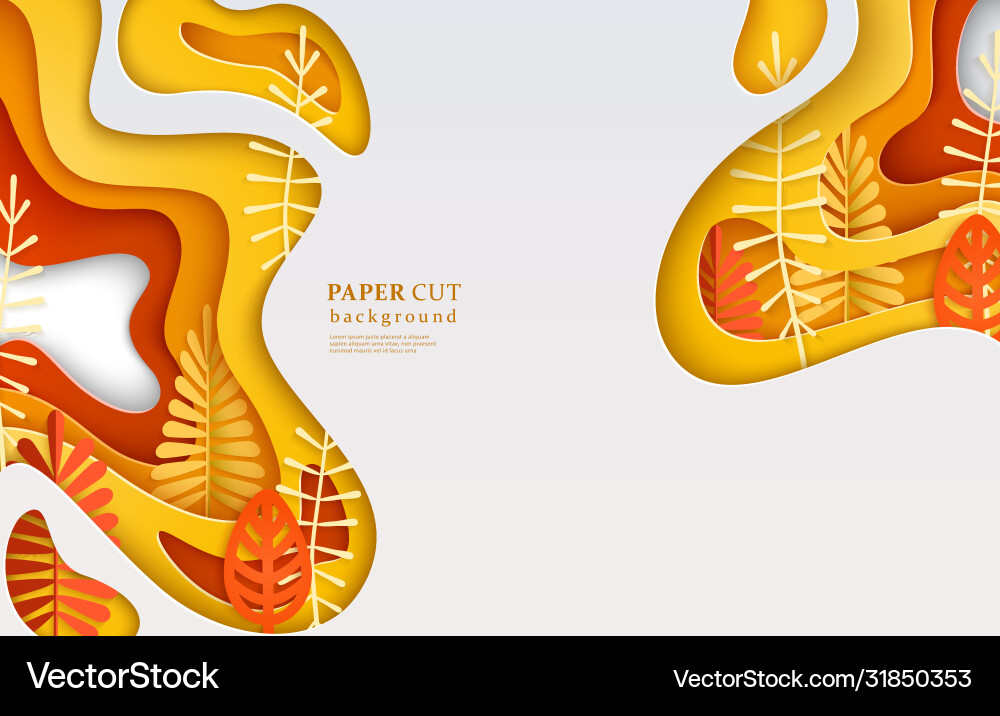 Autumn banner with multi layered shapes Royalty Free Vector