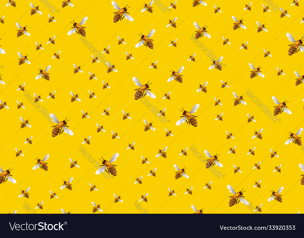 Bee seamless pattern background Royalty Free Vector Image