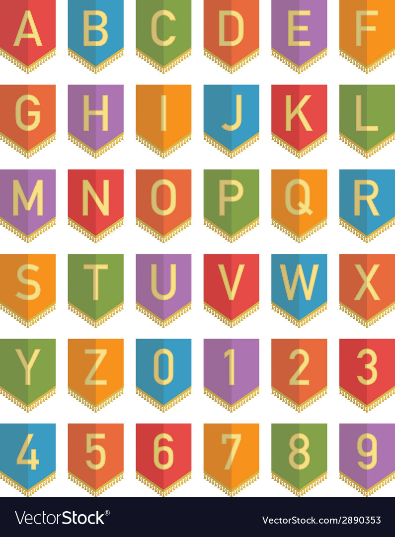 Bunting alphabet Royalty Free Vector Image - VectorStock