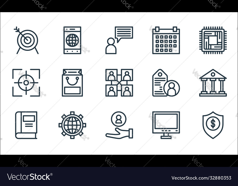 Business line icons linear set quality line set Vector Image