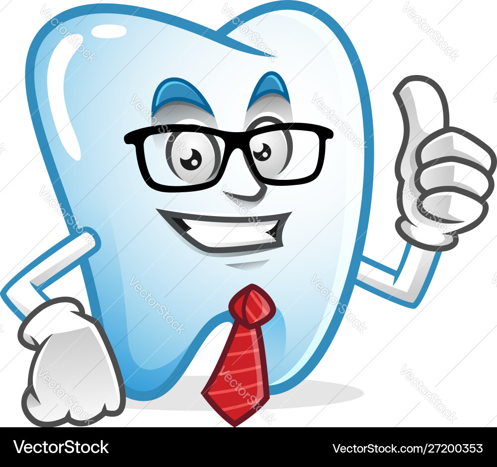 Businessman tooth character design Royalty Free Vector Image