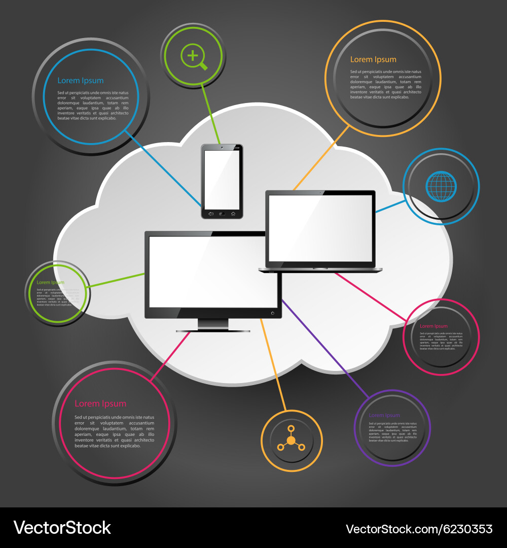 Computing and cloud technology Royalty Free Vector Image