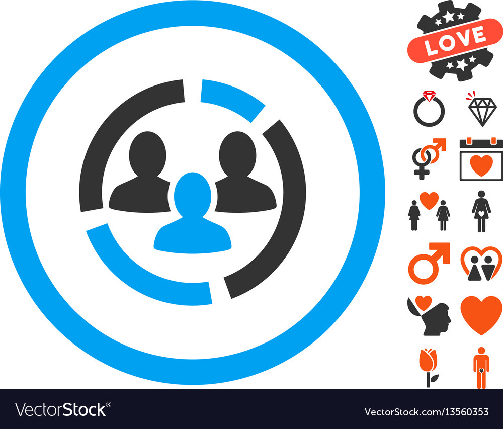 Demography diagram icon with lovely bonus Vector Image Demography diagram icon with lovely bonus Vector Image