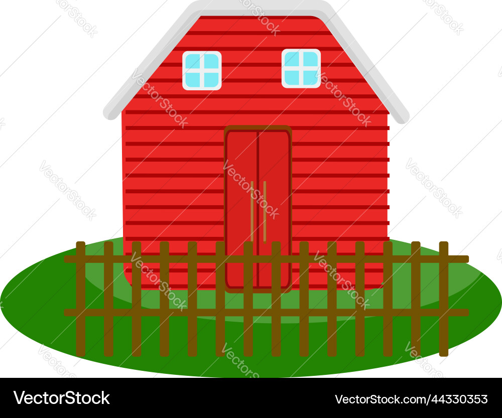 Farm house on a white background Royalty Free Vector Image