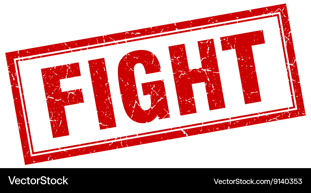 Fight red grunge square stamp on white Royalty Free Vector