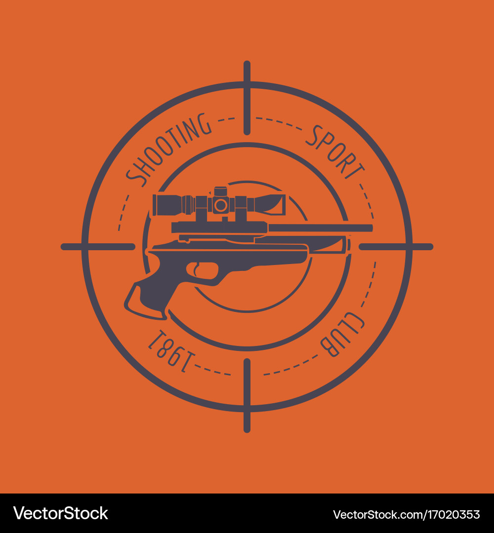 Firearm logo template guns rifles badge flat Vector Image