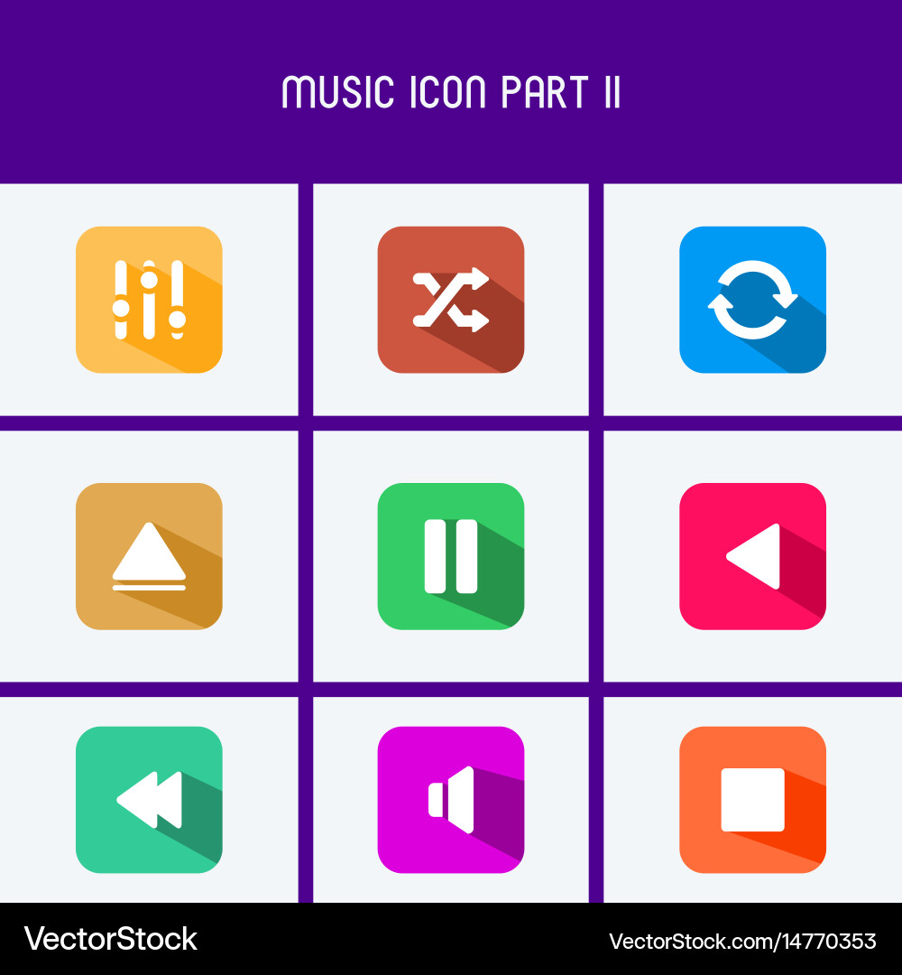 Flat design music icon part iii Royalty Free Vector Image