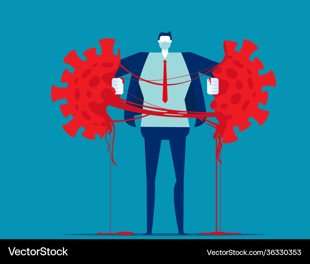 Injecting virus into two parts virus Royalty Free Vector