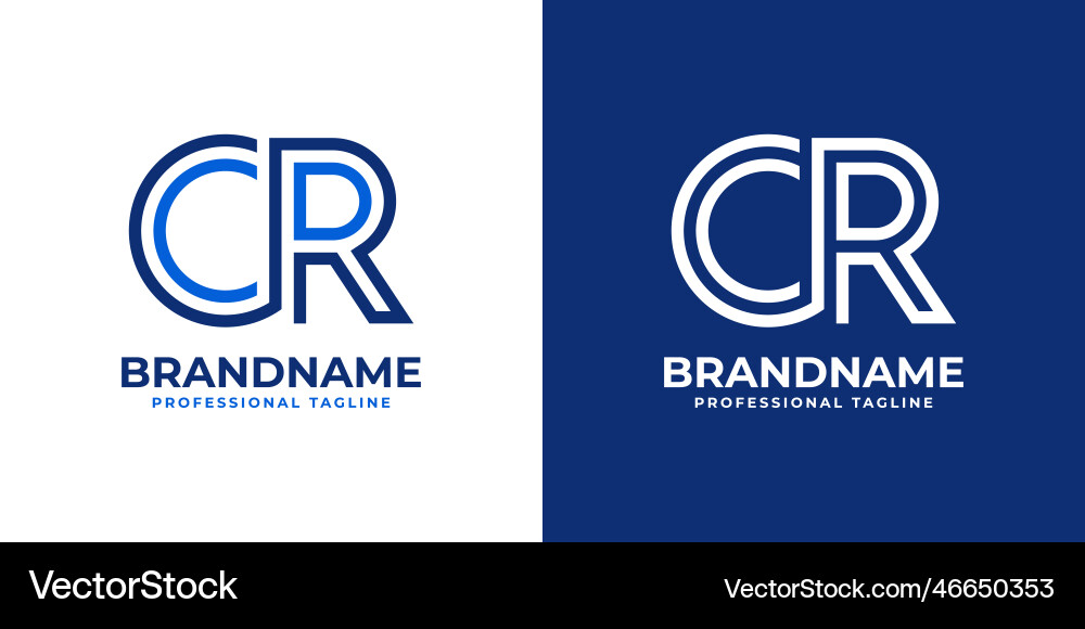 Letter cr line monogram logo suitable for any Vector Image