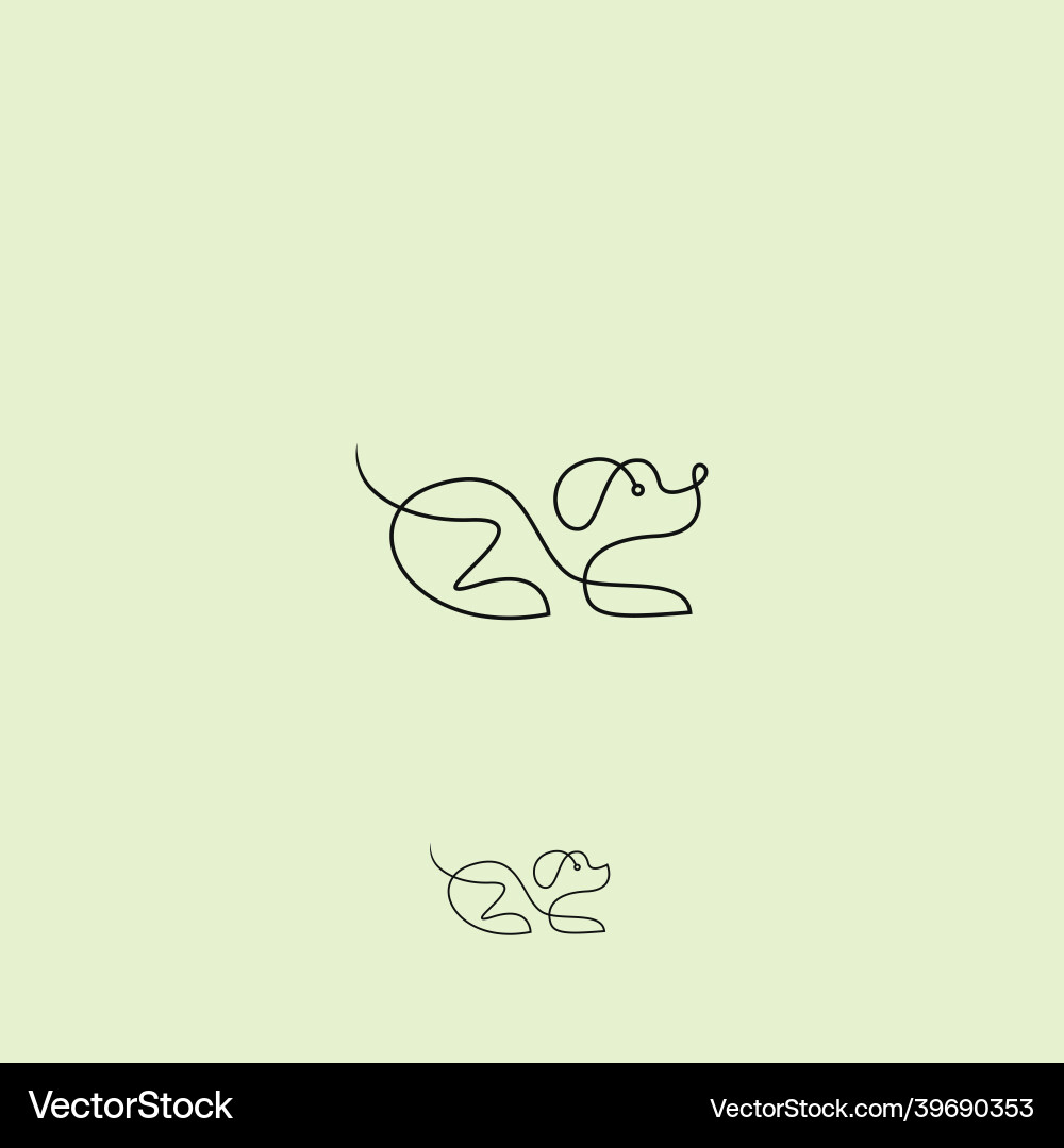 Line art dog logo design template Royalty Free Vector Image