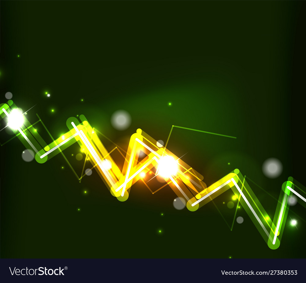 Neon zig zag lines glowing spark trail tracing Vector Image Neon zig zag lines glowing spark trail tracing Vector Image