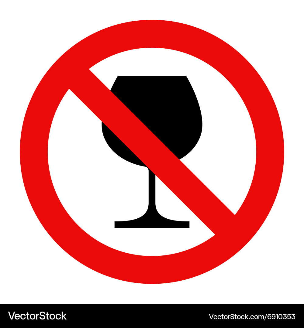 No alcohol sign Warning sign Royalty Free Vector Image