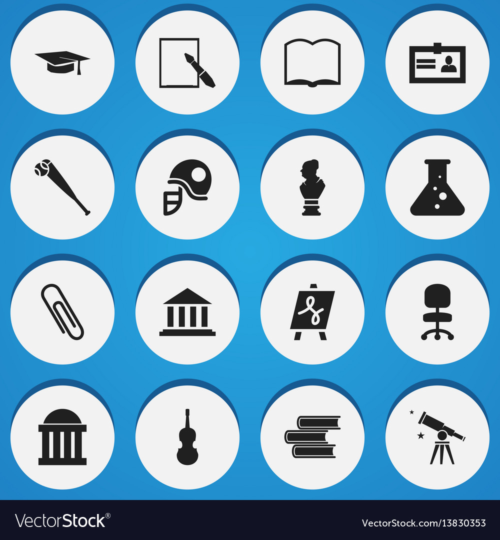 Set of 16 editable education icons includes Vector Image