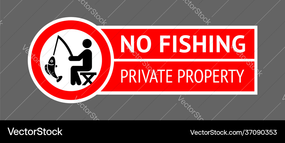 Sticker no fishing Royalty Free Vector Image - VectorStock