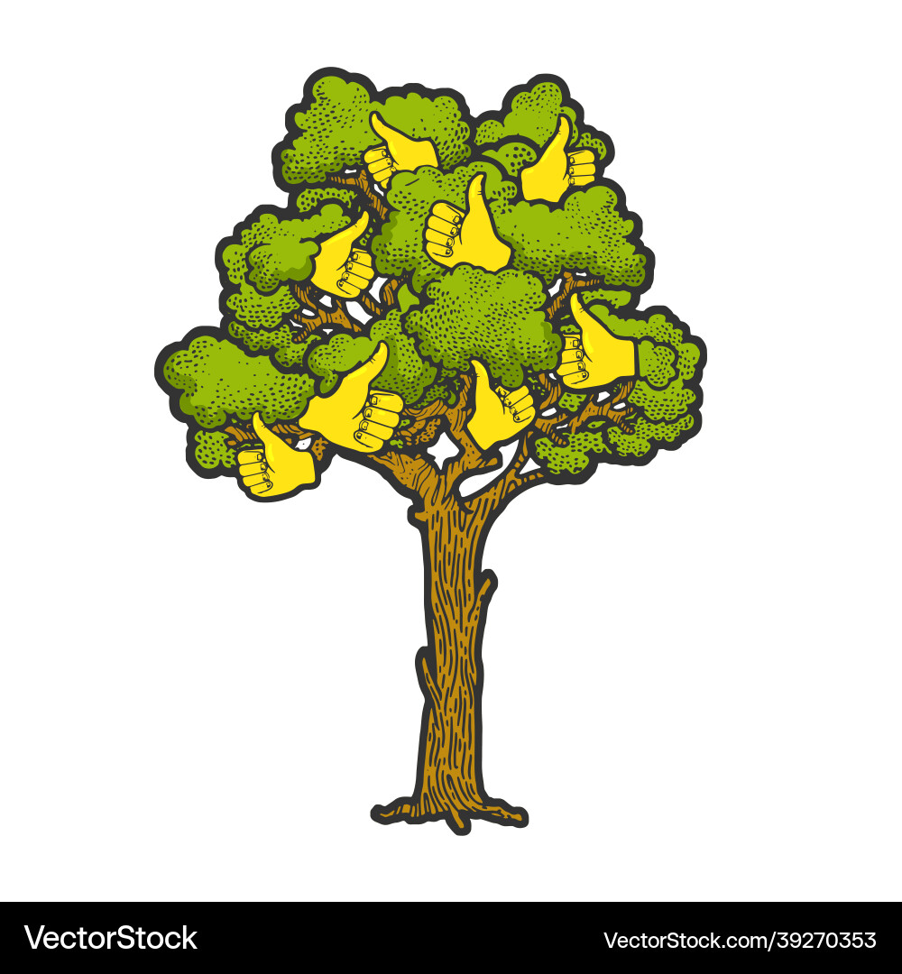 Tree with likes fruits sketch Royalty Free Vector Image
