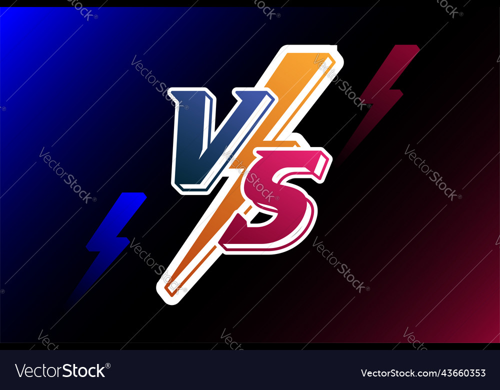 Vs text type font for match game battle sport Vector Image