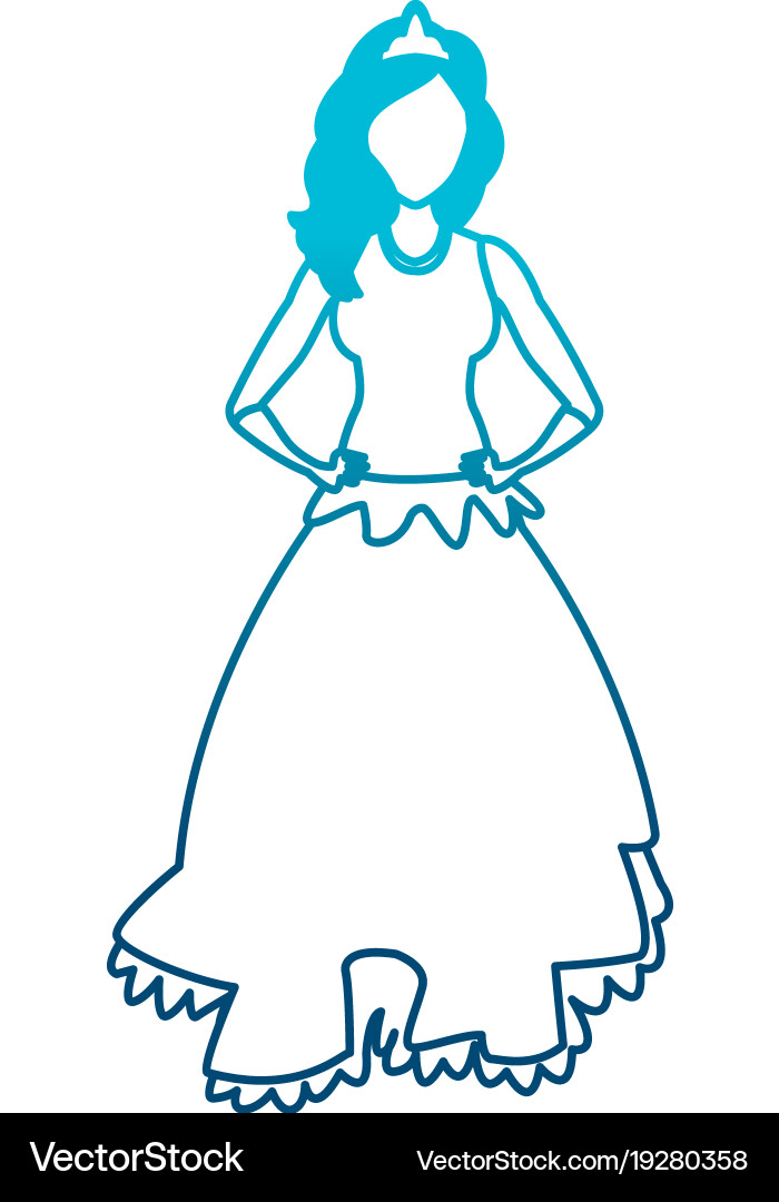 Beautiful princess cartoon Royalty Free Vector Image