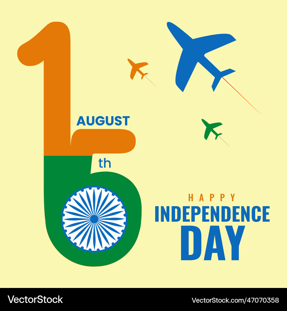 Celebrating 15 august independence day banner Vector Image