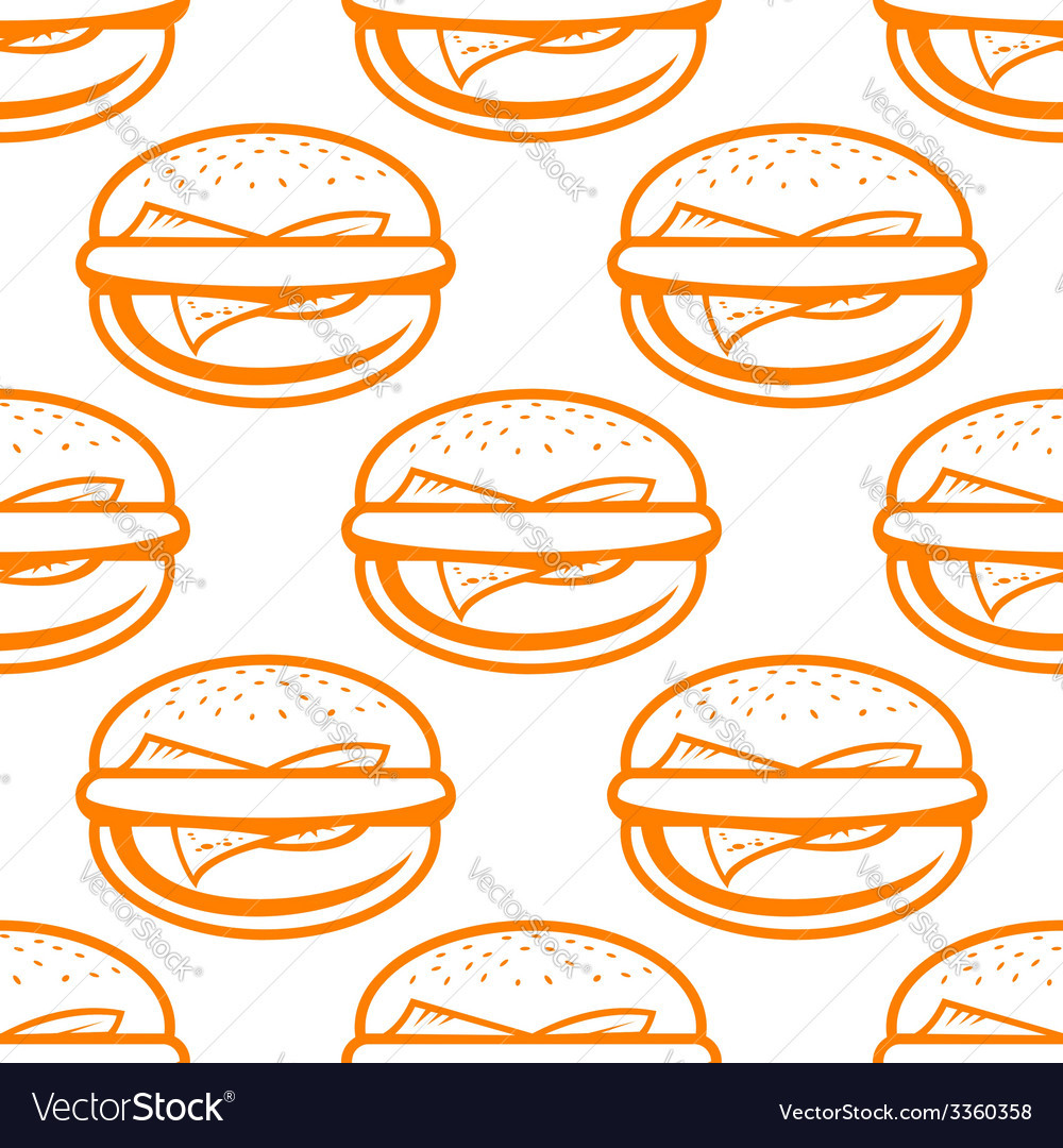 Cheeseburger seamless pattern Royalty Free Vector Image