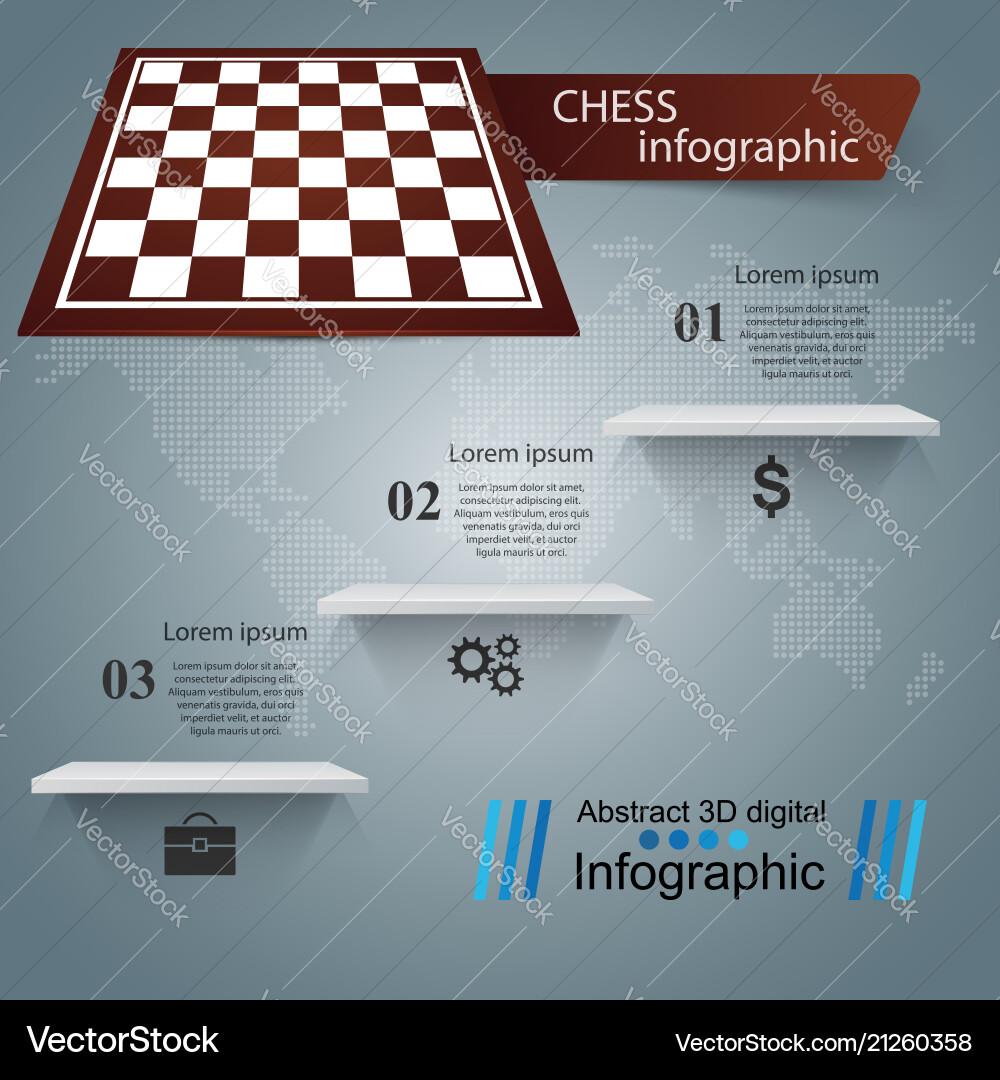 Chess game business infographic Royalty Free Vector Image