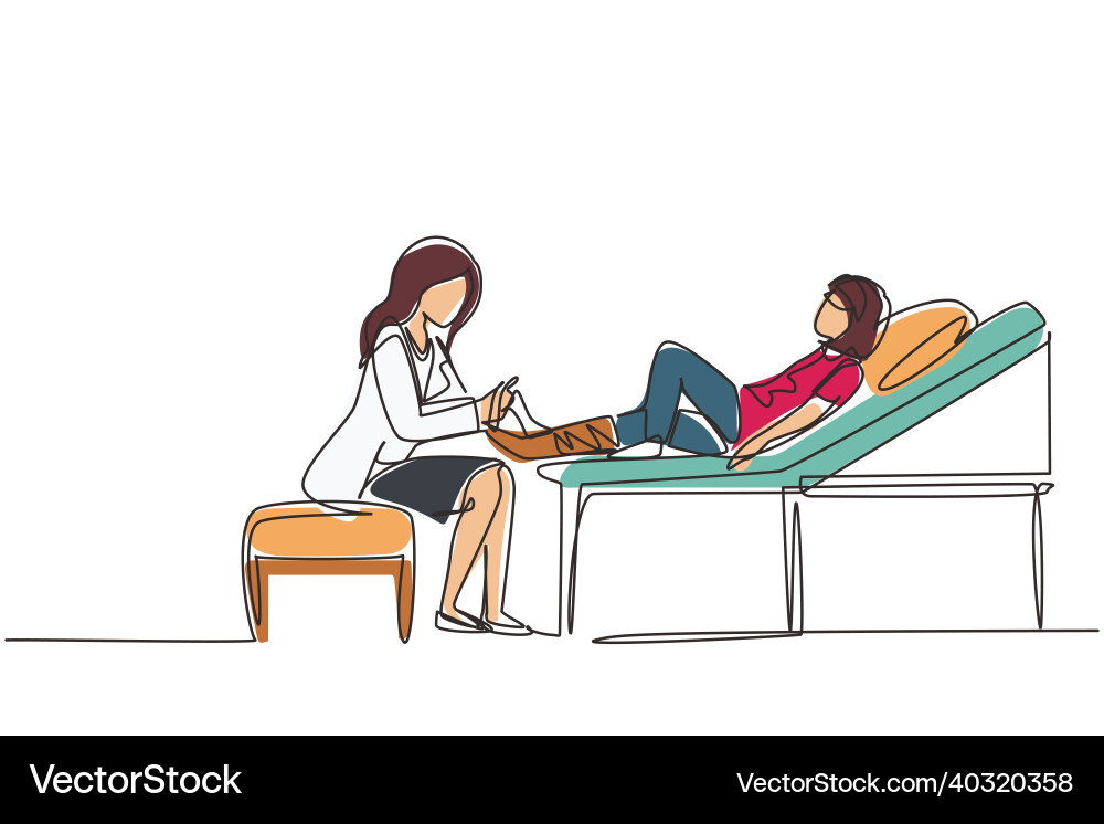 Continuous one line drawing medical doctor Vector Image