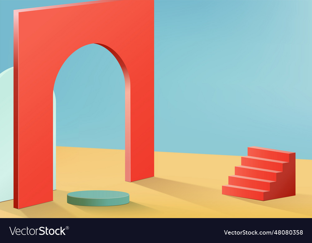 Cylinder abstract minimal scene with geometric Vector Image Cylinder abstract minimal scene with geometric Vector Image