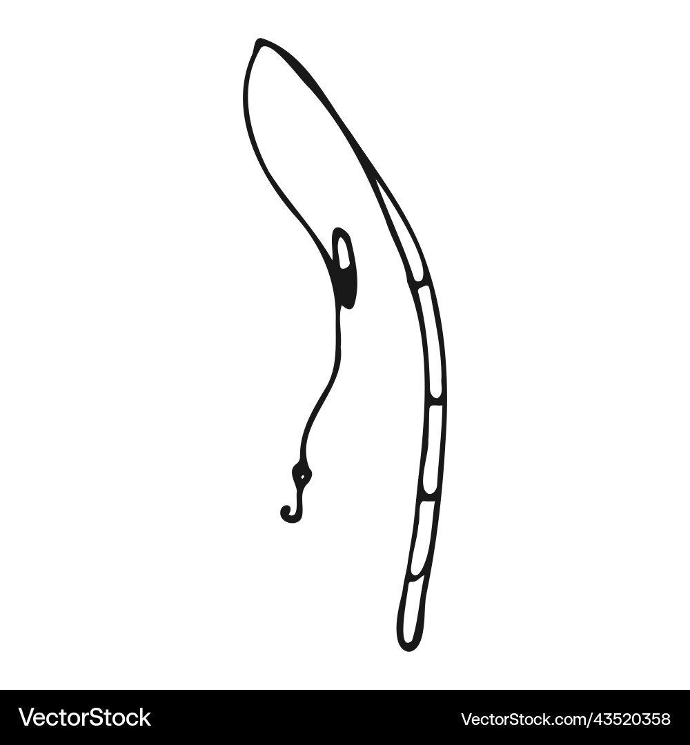 Fishing rod in doodle style Royalty Free Vector Image