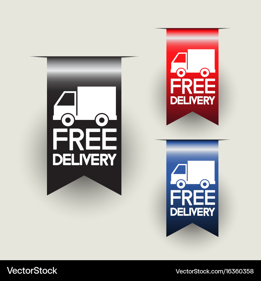 Free delivery labels or ribbons Royalty Free Vector Image