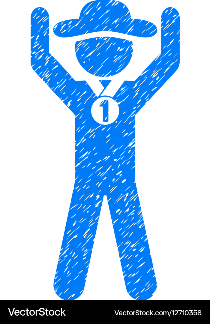 Gentleman Champion Grainy Texture Icon Royalty Free Vector