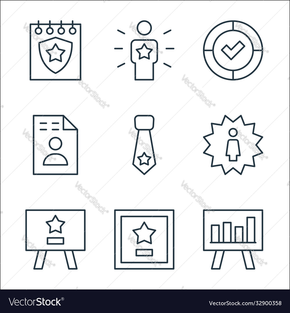 Leadership line icons linear set quality line set Vector Image