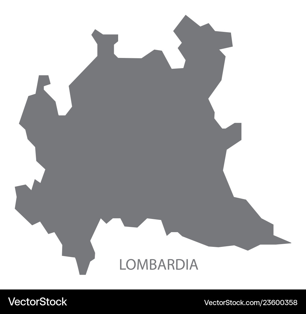 Lombardia italy map grey Royalty Free Vector Image