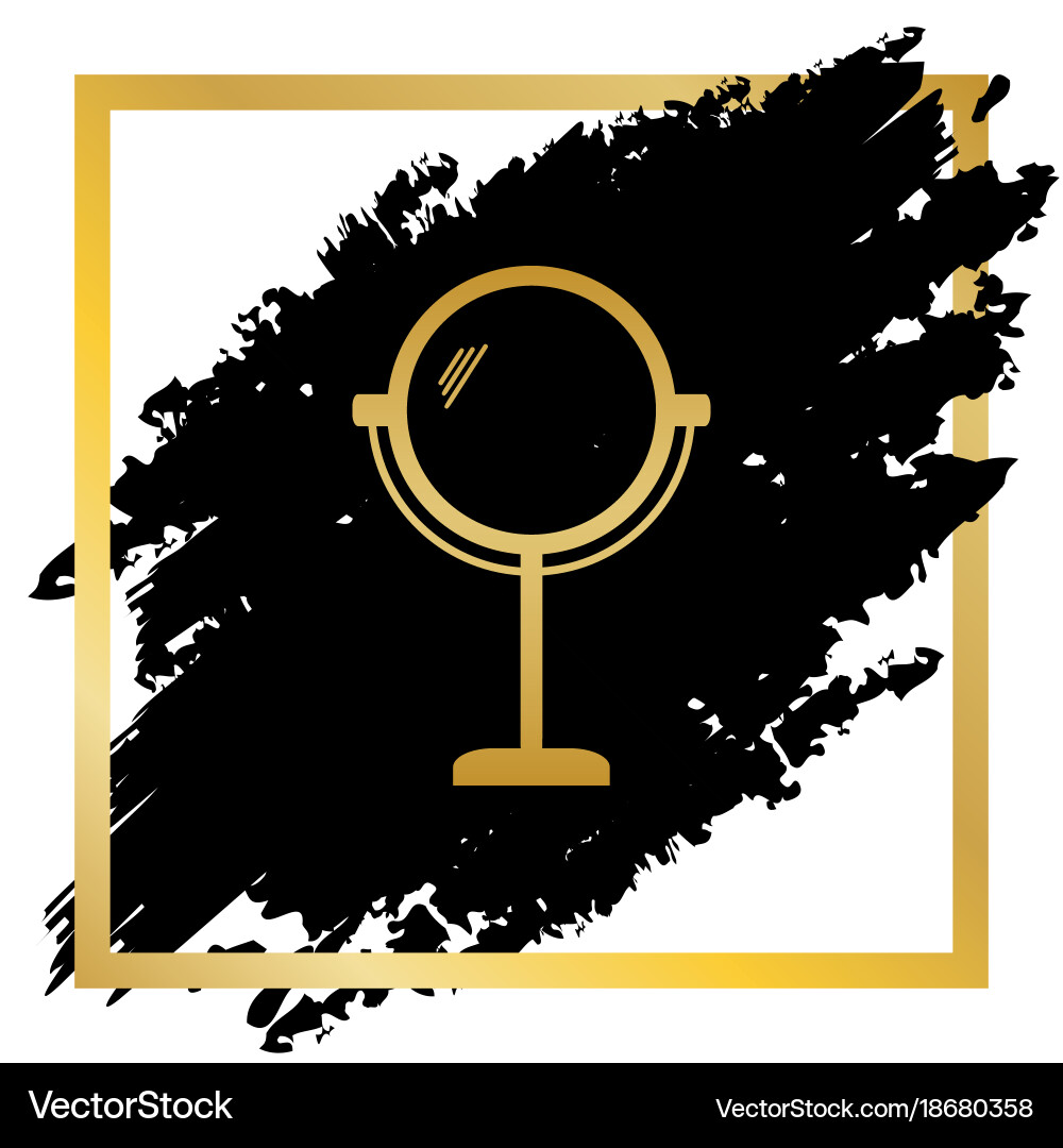 Mirror sign golden icon Royalty Free Vector Image