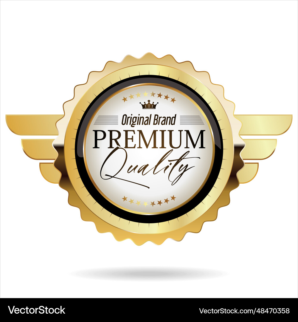 Premium quality badge isolated on white Royalty Free Vector