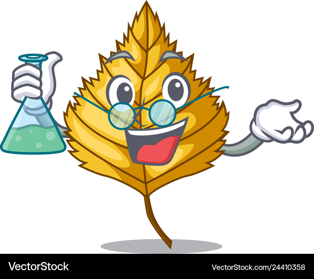 Professor birch leaf isolated in the character Vector Image