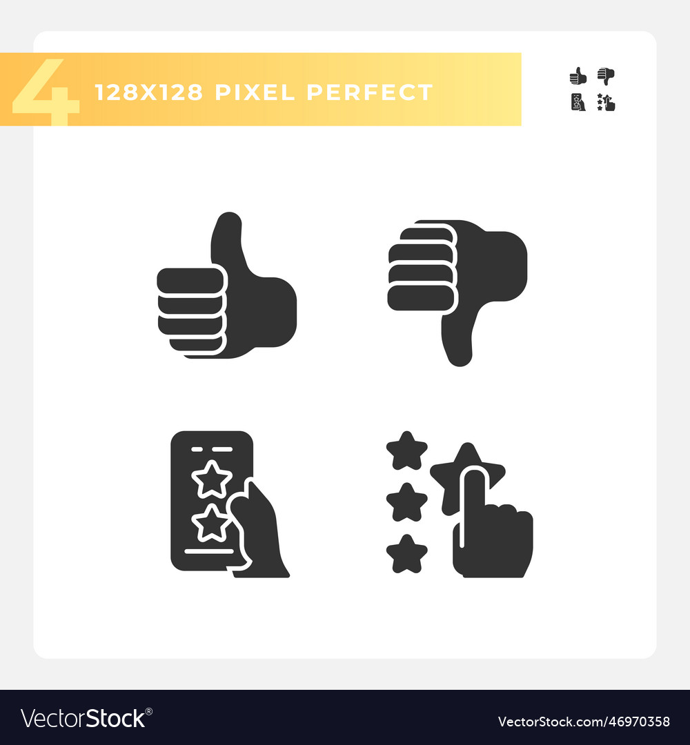 Rating of customer service pixel perfect black Vector Image Rating of customer service pixel perfect black Vector Image