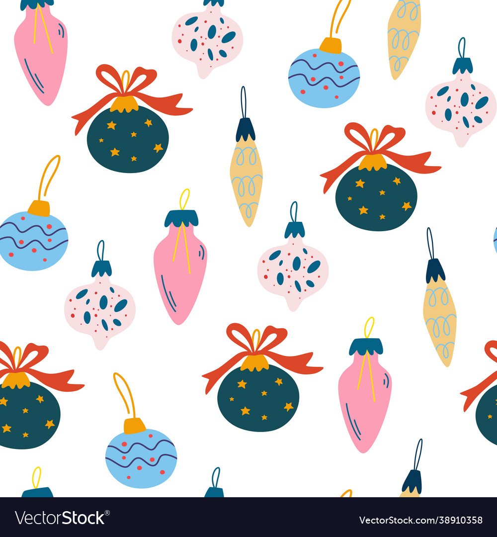 Seamless pattern with christmas balls Royalty Free Vector