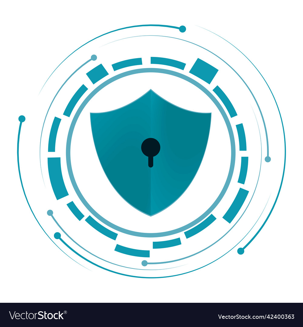 Cyber security shield Royalty Free Vector Image