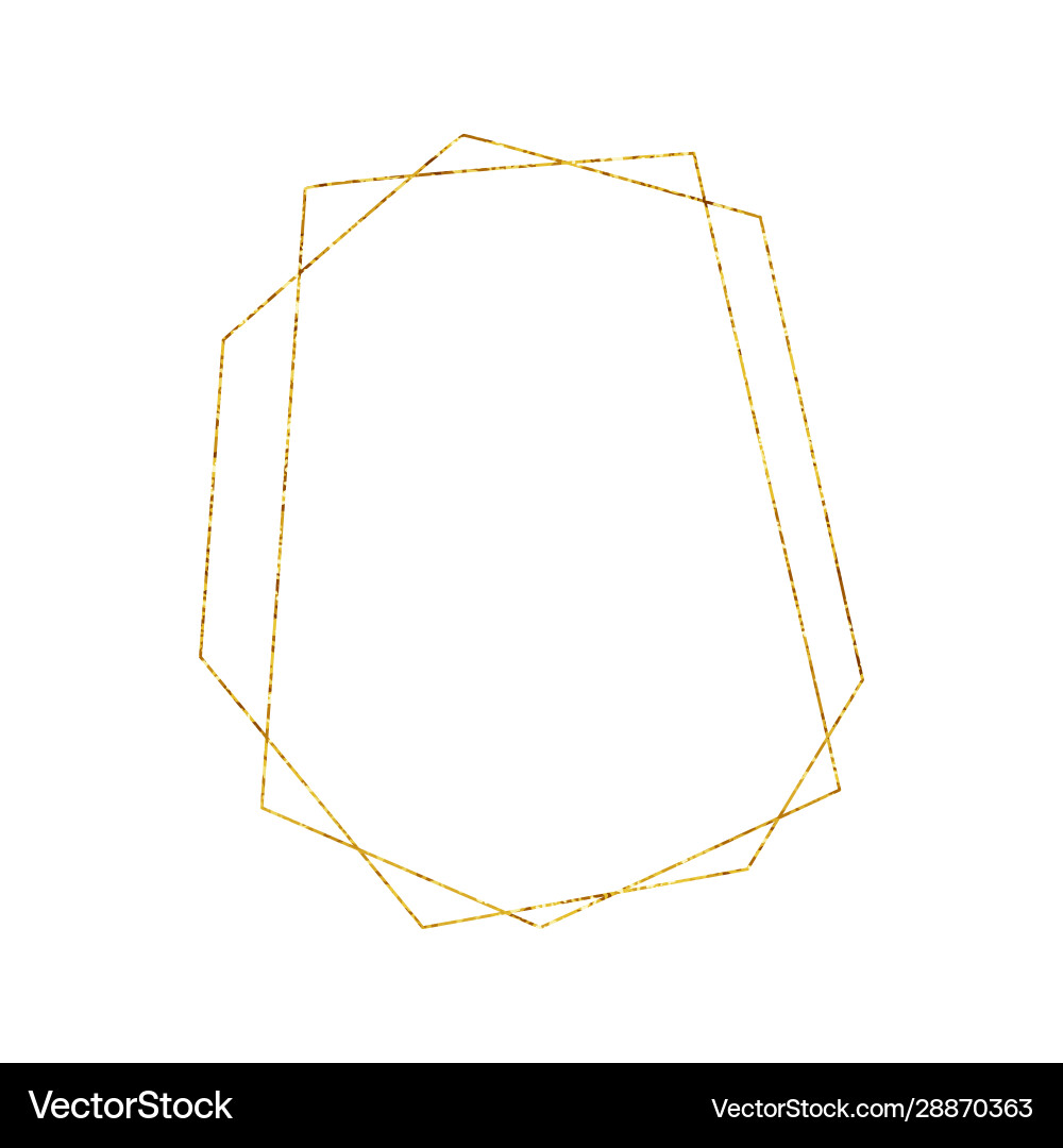 Gold geometric crystal frame with detailed Vector Image