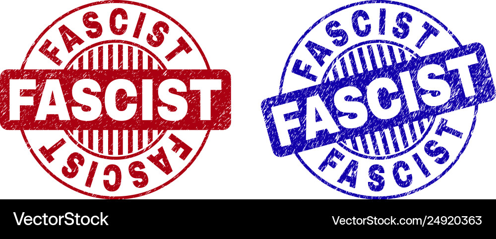 Grunge fascist textured round stamp seals Vector Image