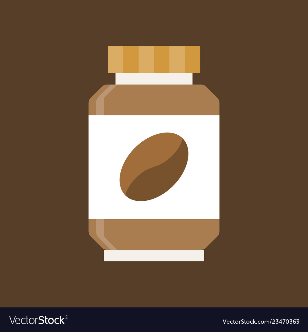 Instant coffee coffee related flat style icon Vector Image