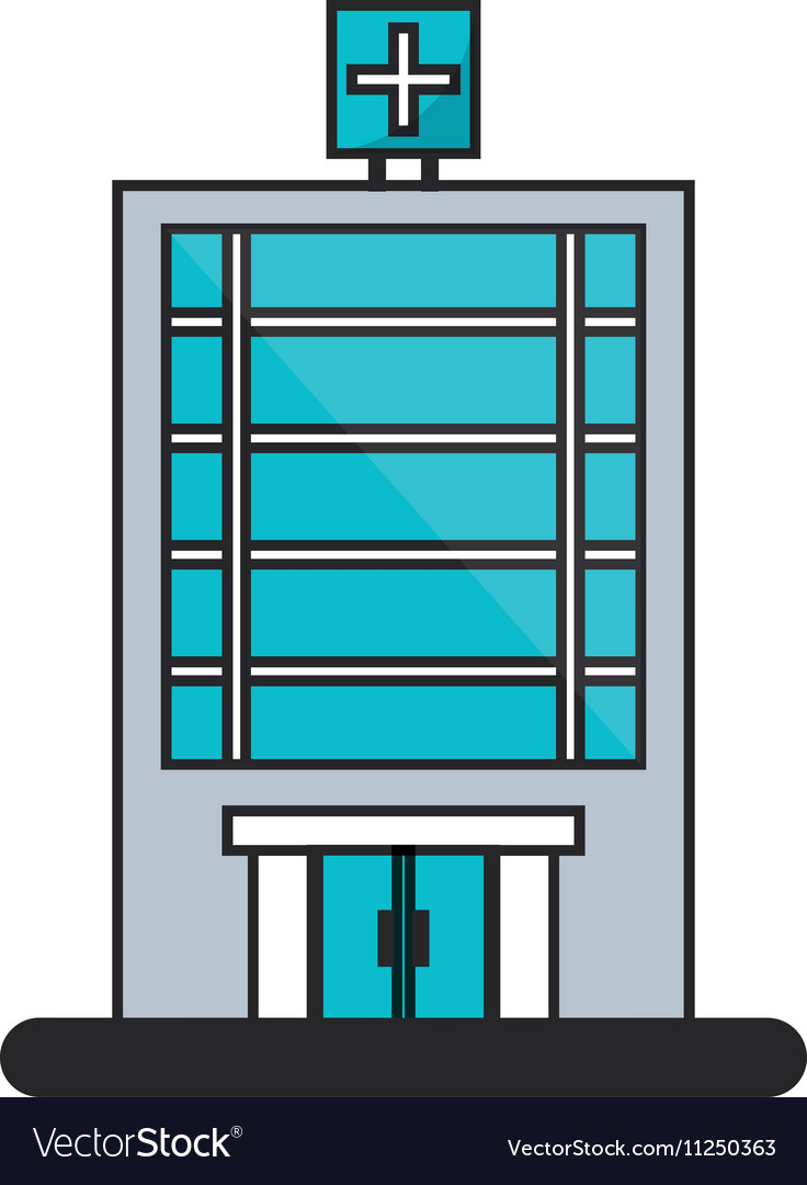 Isolated hospital building design Royalty Free Vector Image