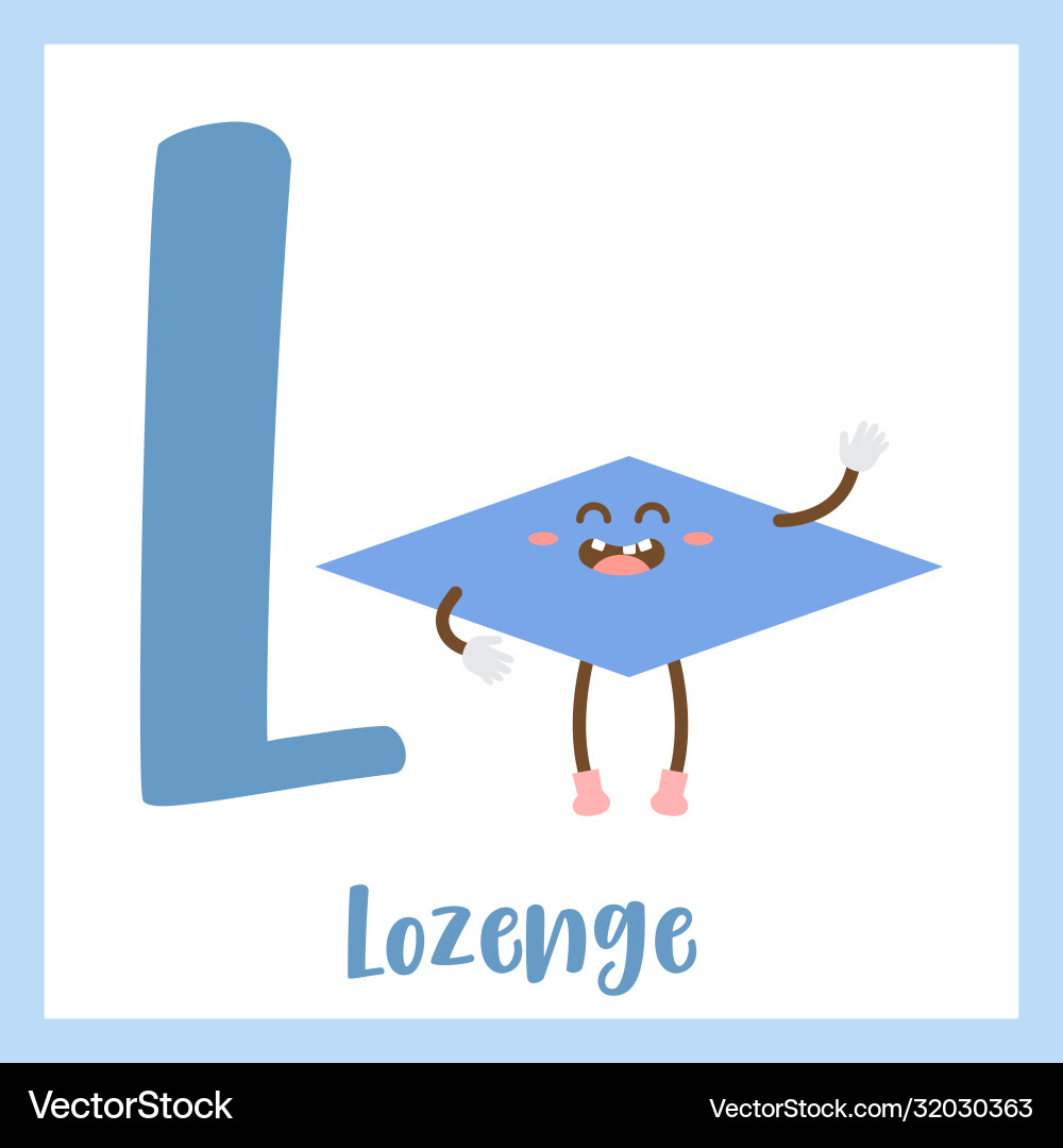 Letter l vocabulary lozenge shape Royalty Free Vector Image
