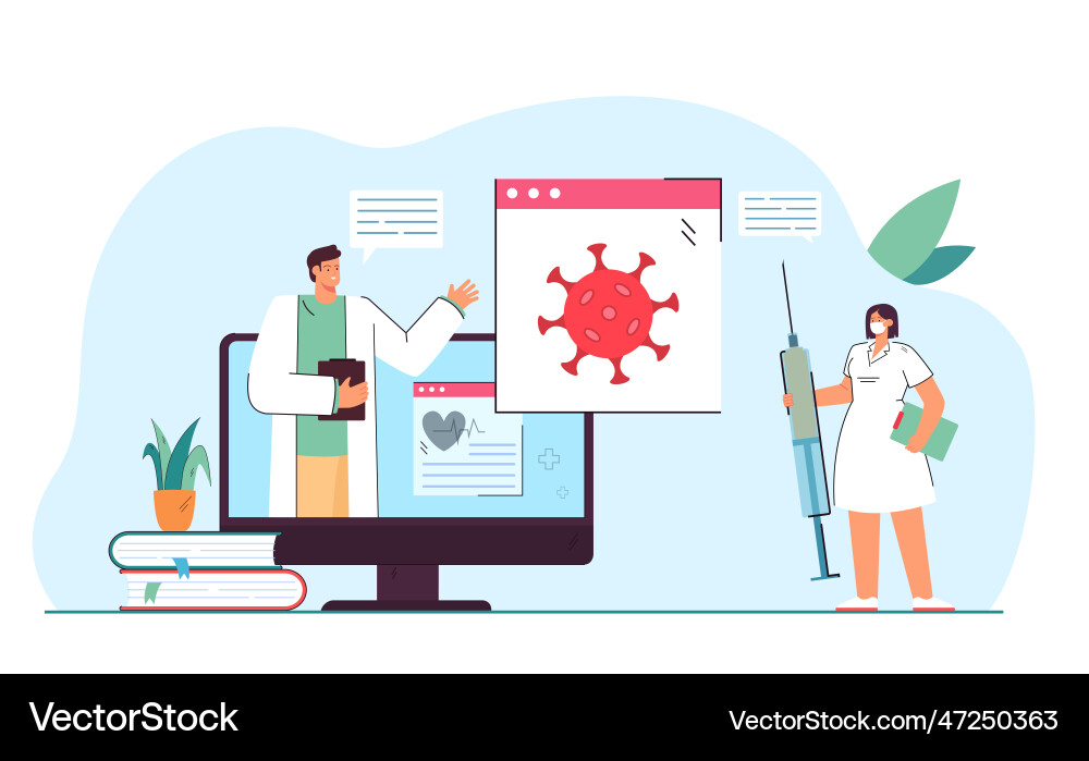 Medical webinar on coronavirus Royalty Free Vector Image