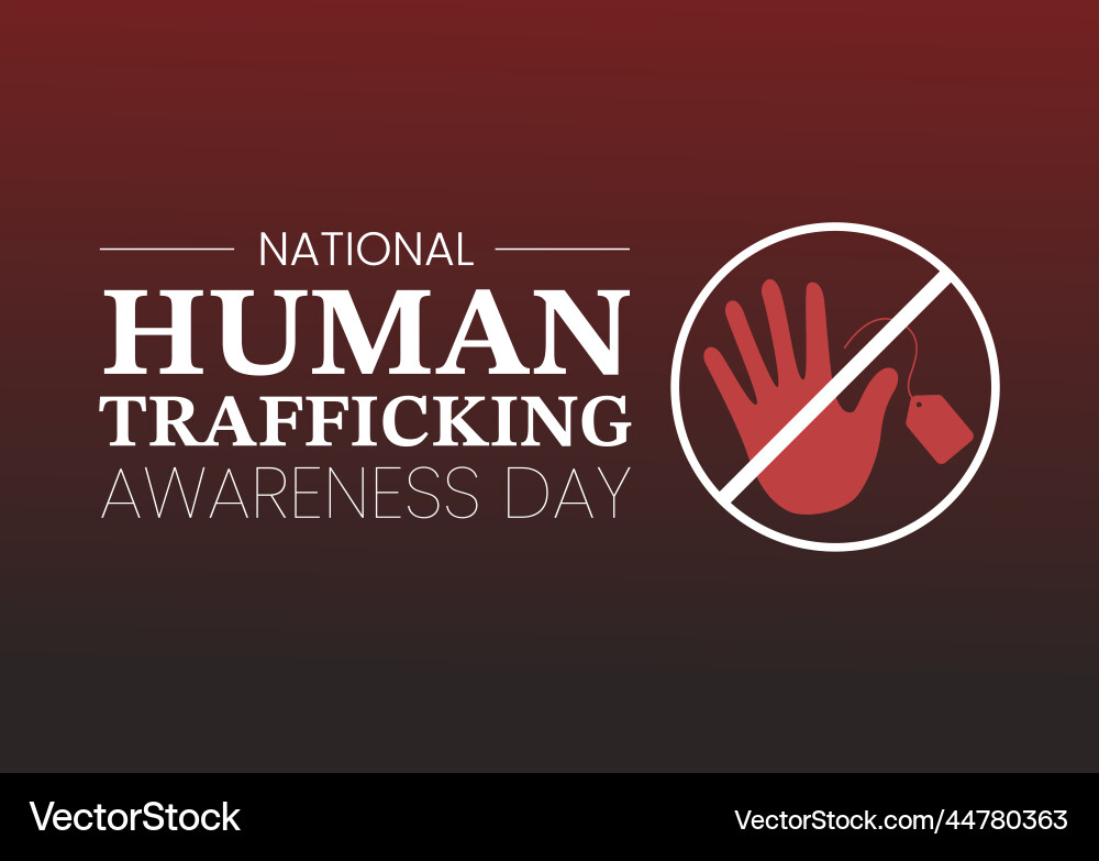National human trafficking awareness day Vector Image