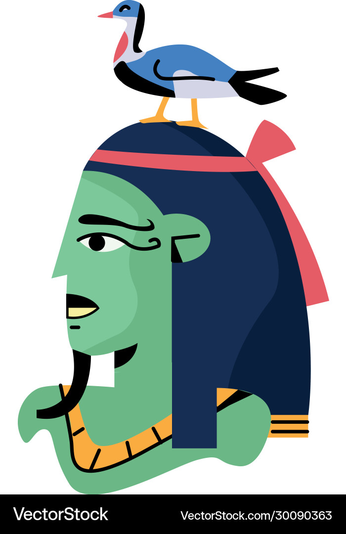 Osiris egyptian god character isolated icon Vector Image