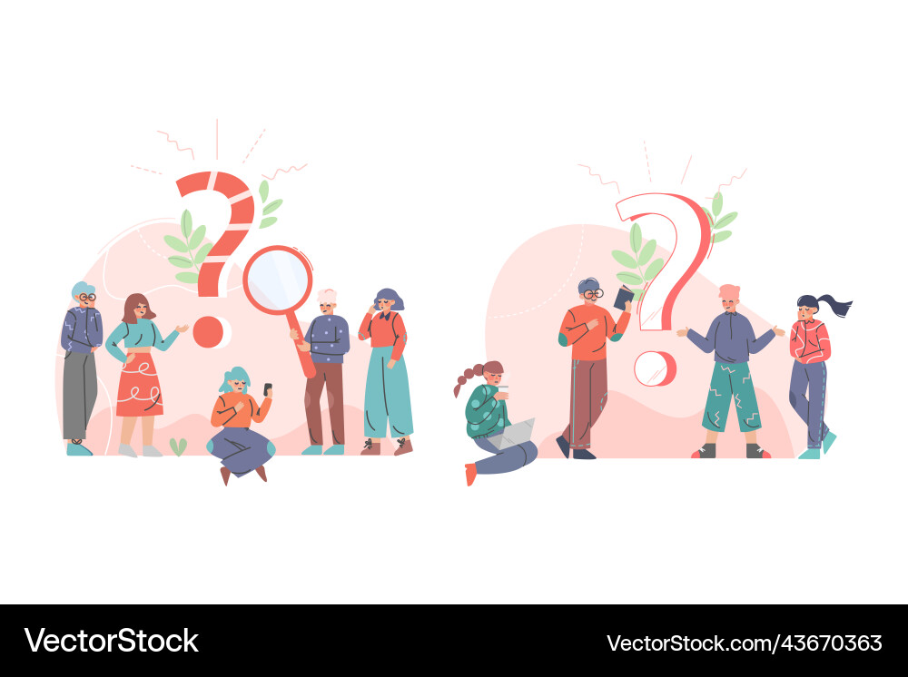 People asking questions puzzled and confused Vector Image