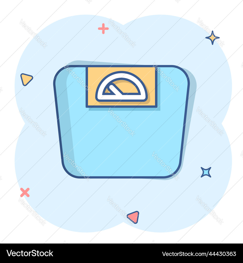 Scale icon in comic style balance cartoon Vector Image