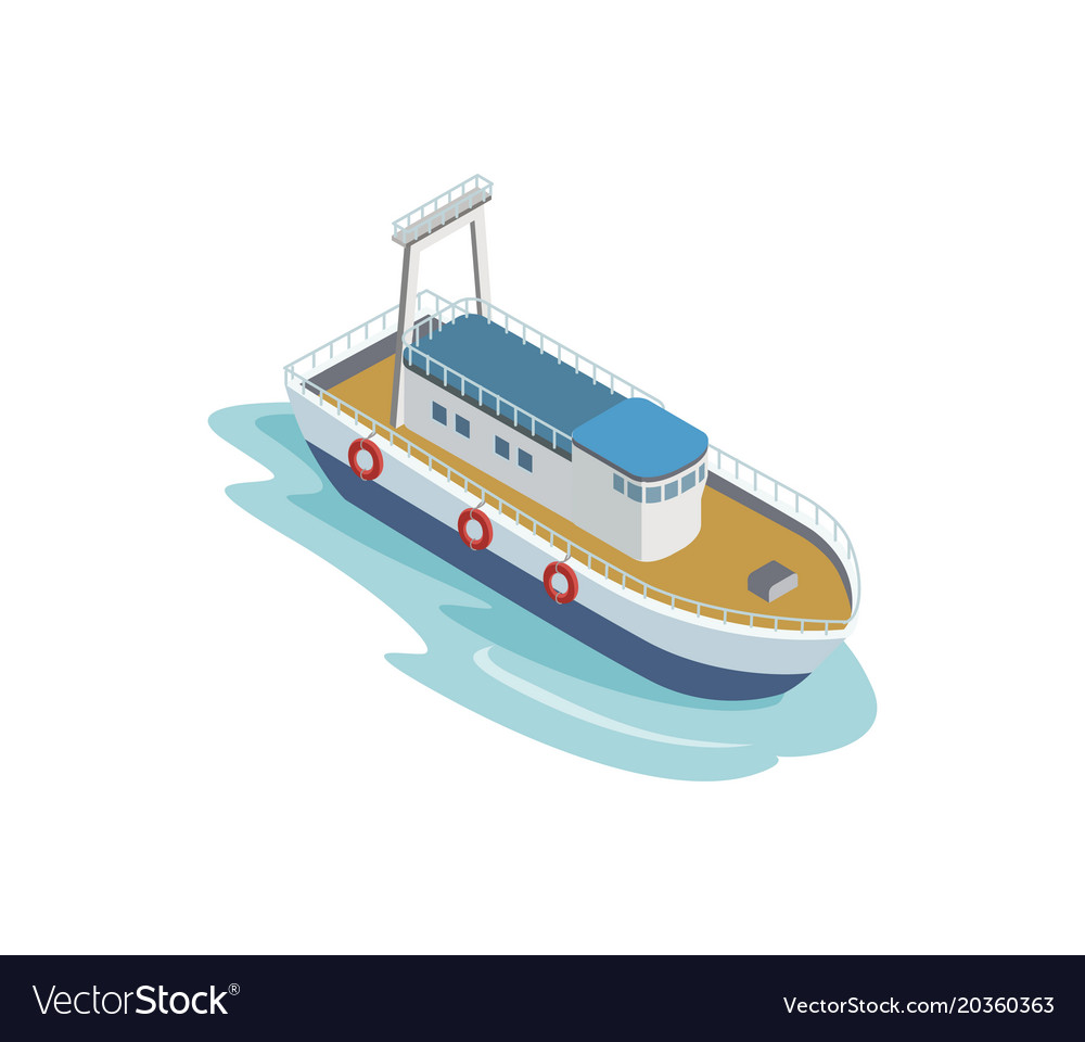 Seaport tugboat isometric 3d element Royalty Free Vector Seaport tugboat isometric 3d element Royalty Free Vector